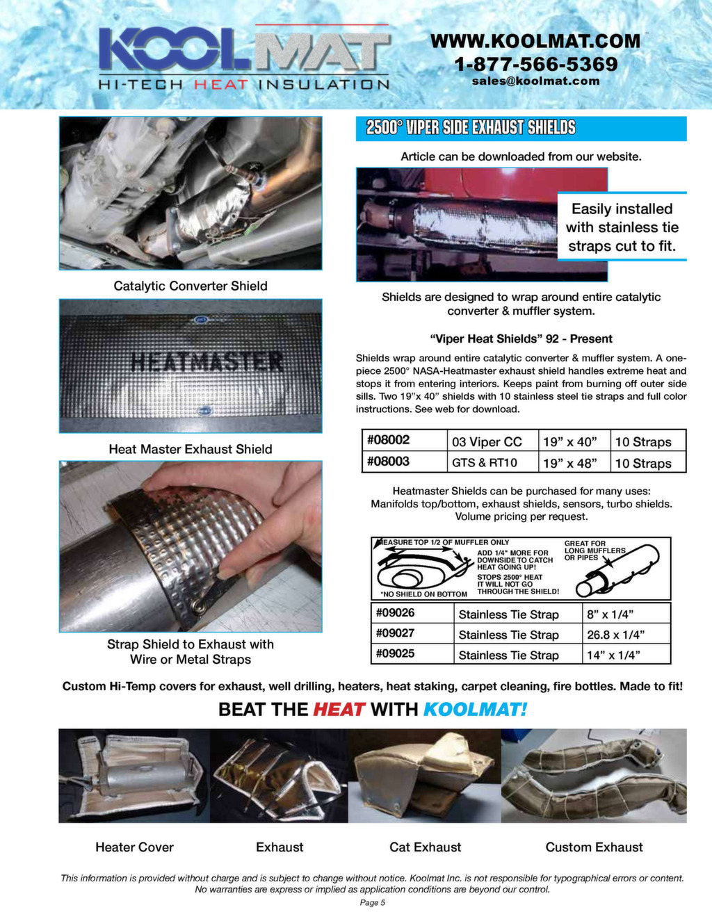 Catalog | Heat Resistant Products | Heat Shielding Kits